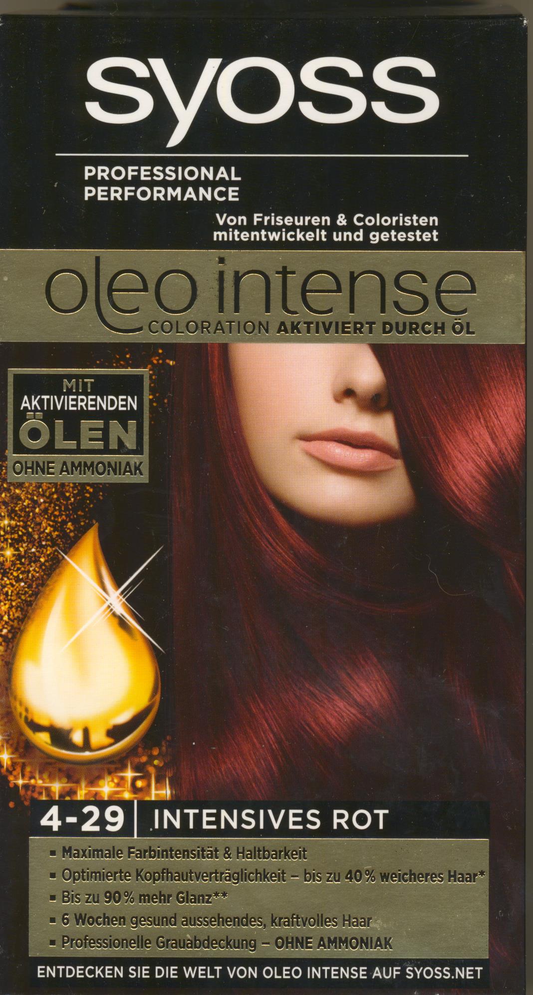 Syoss Oleo Intense Coloration 4-29 Intensives Rot, 3er Pack (3 x 115 ml ...